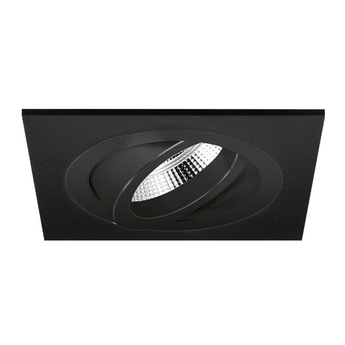 Spot encastrable Torino noir alu carré orientable | LEDdirect